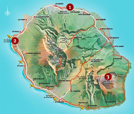 Plan et Carte gratuite Ile de la Réunion